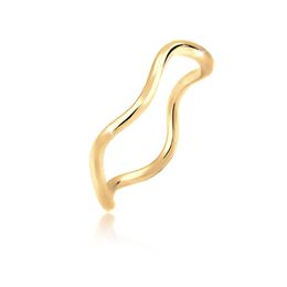 Silberring Elli "Ring Wellen Minimal Geo 925 Sterling Silber" Gr. 52, gold, Fingerringe, Damen, 52, Silber 925 (Sterlingsilber), Silberring