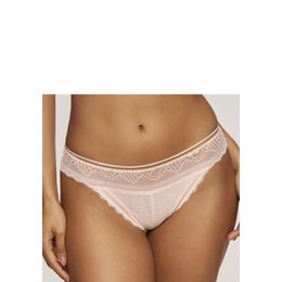 String Lascana "Tiziana", Damen, Gr. 40/42, beige (puder), Microtouch, Obermaterial: 84% Polyamid, 16% Elasthan, figurbetont, Unterhosen String, mit anteilig recycelter Spitze