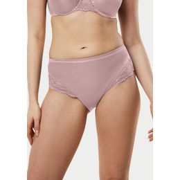 Maxislip Triumph "Ladyform Soft", Damen, Gr. 44, rosa (rosebloom), Microtouch, Obermaterial: 56% Polyamid, 32% Polyester, 12% Elasthan, leicht gl&auml;nzend, unifarben, k&ouml;rpernah, Unterhosen Maxislip, mit Spitze, femininer Stil, glatt, elegant