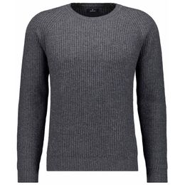 Rundhalspullover Ragman, Herren, Gr. 54, grau (anthrazit), Strick, 90% Wolle 10% Cashmere, ohne Ausschnitt, Pullover Rundhalspullover