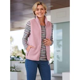 Fleeceweste Casual Looks, Damen, Gr. 48, lila (mauve), 100% Polyester, unifarben, Westen Fleeceweste