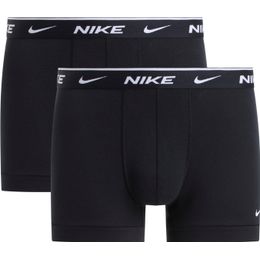 Trunk NIKE UNDERWEAR "TRUNK 2PK", Herren, Gr. S, 2 Stk., schwarz, schwarz, Jersey, Obermaterial: 95% Baumwolle, 5% Elasthan, k&ouml;rpernah, Unterhosen Trunk, mit Logo-Elastikbund