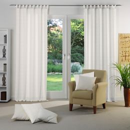 Vorhang WIRTH "Torbole" Gr. 4, beige, B:132cm H:225cm, Jacquard, Baumwolle, Polyester, Gardinen, Vorhang