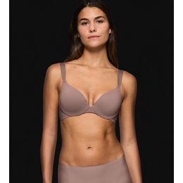 B&uuml;gel-BH Triumph "Body Make-Up Illusion", Damen, Gr. 85, Cup D, braun (chocolate mousse), Microtouch, Obermaterial: 49% Polyamid, 35% Polyester, 16% Elasthan, Basic, BHs B&uuml;gel-BH, mit tiefem Dekollet&eacute;, gepolsterte Cups, Komfort-B&uuml;gel, Microfaser