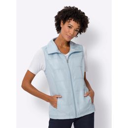 Kurzweste Classic Basics, Damen, Gr. 52, blau (hellblau), 100% Polyester, unifarben, Westen Kurzweste
