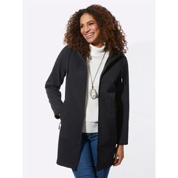 Softshelljacke Casual Looks, Damen, Gr. 44, schwarz, 94% Polyester, 6% Elasthan, Besatz:100% Polyester, unifarben, Jacken Softshelljacke