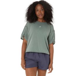 Laufshirt asics "NAGINO RUN ADJUSTABLE SS TOP", Damen, Gr. L, monument blau, Obermaterial: 78% Polyester, 20% Lyocell, 2% Elasthan, Shirts Laufshirt