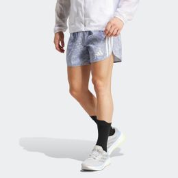 Laufshorts adidas Performance "OTR E AOP SHO M", Herren, Gr. S, L&auml;nge 7, blau (dash grau, violet tone), Obermaterial: 100% Polyester, Hosen Laufshorts