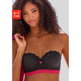 Push-up-BH Vivance, Damen, Gr. 80, Cup C, schwarz, Spitze, Obermaterial: 70% Polyamid, 20% Polyester, 10% Elasthan, BHs Push-up-BH, mit B&uuml;gel und mit 4 Tragevarianten, Multiway-BH, Dessous
