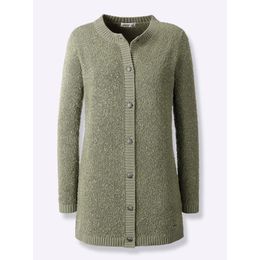 Strickjacke Casual Looks, Damen, Gr. 40, gr&uuml;n (khaki), 83% Polyacryl, 17% Polyester, meliert, unifarben, Strickjacken Strickjacke