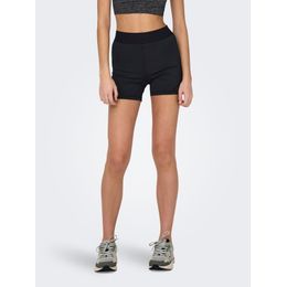 Trainingsshorts Only Play "ONPGIL-2-LANA LIFE HW SHORTS NOOS", Damen, Gr. XS (34), N-Gr, schwarz, Jersey, Obermaterial: 80% Polyester, 20% Elasthan, unifarben, Hosen Trainingsshorts