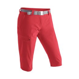 Caprihose Maier Sports "Inara slim 3/4", Damen, Gr. 48, Normalgr&ouml;&szlig;en, rot (hellrot), 90% Polyamid, 10% Elasthan, Hosen Caprihose, Damen Wanderhose, atmungsaktive Outdoorhose, 3/4 Hose mit 3 Taschen