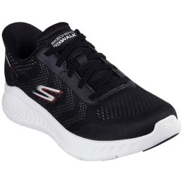 Slip-On Sneaker Skechers "GO WALK NOW-PAYTON", Herren, Gr. 41, schwarz-wei&szlig; (schwarz, wei&szlig;), Textil, Schuhe Slip-On Sneaker, Trainingsschuh, Schn&uuml;rschuh mit Handsfree Slip-ins