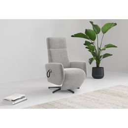 TV-Sessel Home Affaire "Rochelle, inkl. Kopfteilverstellung & 360 Drehfunktion", grau (hellgrau), B:71cm H:110cm T:82cm, 100% Polyester, Sessel, TV-Sessel, wahlweise mit 2 Motoren, Akku & Aufstehhilfe