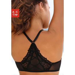 Push-up-BH Buffalo, Damen, Gr. 80, Cup A, schwarz, Spitze, Obermaterial: 90% Polyamid, 10% Elasthan, BHs Push-up-BH, mit modischen Racerback, Dessous