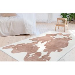 Hochflor-Teppich Calo-deluxe "Vogesen 500" Gr. 3, grau (taupe, wei&szlig;), B:120cm H:30mm L:160cm, Kunstfaser, Teppiche, Hochflor-Teppich, weiche Haptik, Wohnzimmer