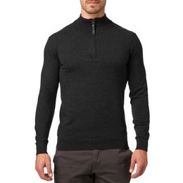 Troyer INDICODE "INAncona", Herren, Gr. XL, grau (charcoal mix), Strick, Obermaterial: 80% Baumwolle, 20% Polyester, unifarben, regular fit, ohne Ausschnitt, Pullover Troyer