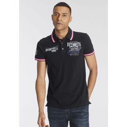 Poloshirt Bruno Banani, Herren, Gr. S (44/46), schwarz, Piqu&eacute;, Obermaterial: 95% Baumwolle, 5% Elasthan, bedruckt, bestickt, unifarben mit Farbeinsatz, k&ouml;rpernah, B&uuml;ndchen, Shirts Poloshirt, Kurzarm, k&ouml;rpernahe Passform, aus Baumwollmischung, Topseller