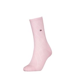 Socken Tommy Hilfiger "TH WOMEN SOCK PREMIUM ARGYLE", Damen, Gr. 39-42, light pink, Baumwollmischung, Socken Socken