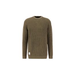 Sweater Alpha Industries "Acid Pullover", Herren, Gr. L, gr&uuml;n (schwarz olive), Obermaterial: 100% Baumwolle, regular fit, Sweatshirts Sweater