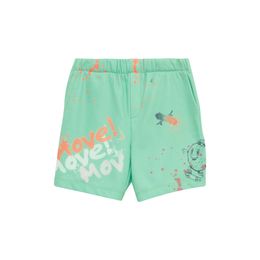Bermudas s.Oliver JUNIOR, Jungen, Gr. 92, N-Gr, turquoise spray effected sublimation, Obermaterial: 58% Polyester, 42% Baumwolle, bedruckt, loose fit kurz, Hosen Bermudas, mit mehreren Prints