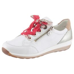 Sneaker Ara "OSAKA", Damen, Gr. 8,5 (42,5), gold (wei&szlig;, goldfarben, camelfarben), Glattleder, Ziegenveloursleder, Schuhe Sneaker, Freizeitschuh, Halbschuh, Schn&uuml;rschuh