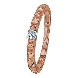 Diamantring ONE ELEMENT "0,04 ct Diamant Brillant Ring 585 Ros&eacute;gold" Gr. 57, rosa (ros&eacute;), Fingerringe, Damen, 57,mit Brillant, Ros&eacute;gold 585, Diamantring