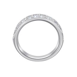 Diamantring ONE ELEMENT "0.1 ct Diamant Brillant Memoire Ring aus 585 Wei&szlig;gold" Gr. 58, silber, Fingerringe, Damen, 58,mit Brillant, Wei&szlig;gold 585, Diamantring