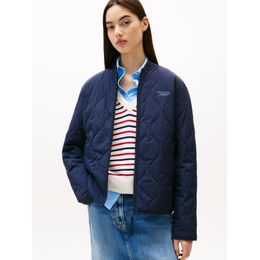Blouson Tommy Jeans "TJW REG ONION QUILT JACKET", Damen, Gr. L (40), blau (schwarz night navy), Web, Obermaterial: 100% Polyamid, unifarben, Jacken Blouson