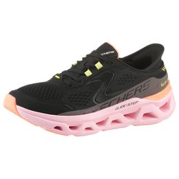 Slip-On Sneaker Skechers "GLIDE-STEP ALTUS", Damen, Gr. 40, schwarz (schwarz, rosa kombiniert), Synthetik, Textil, kontrastfarbene Details, Schuhe Slip-On Sneaker, Trainingsschuh, Laufschuh mit auff&auml;lliger Laufsohle, Topseller