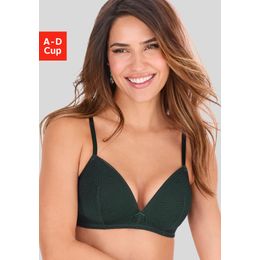 Bralette-BH s.Oliver "Fabienne", Damen, Gr. 80, Cup D, gr&uuml;n (tannengr&uuml;n), Spitze, Obermaterial: 46% Polyamid, 43% Polyester, 11% Elasthan, BHs Bralette-BH, ohne B&uuml;gel aus graphischer Spitze, Dessous