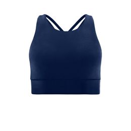 Sport-Bustier WINSHAPE "Functional Comfort Sport-BH SB103C", Damen, Gr. XXL, blau (dunkelblau), 85% Polyester, 15% Elasthan, BHs Sport-Bustier, mit R&uuml;cken-Applikation