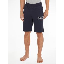 Schlafshorts "SHORT HWK", Herren, Gr. S (48), N-Gr, blau (desert, sky, (dunkelblau)), Sweatware, Obermaterial: 50% Baumwolle, 50% Polyester, Tommy Hilfiger Underwear, meliert, k&ouml;rpernah ca. Mitte Oberschenkel, Hosen Schlafshorts, mit Tommy Hilfiger Markenlogo-Schriftzug