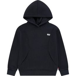Kapuzensweatshirt LEVI'S KIDS "LVG BATWING PATCH HOODIE", M&auml;dchen, Gr. 4 (104), schwarz (jet schwarz), Sweatware, Obermaterial: 60% Baumwolle, 40% Polyester, unifarben, B&uuml;ndchen mit Daumenl&ouml;chern, Sweatshirts Kapuzensweatshirt, mit Daumenloch