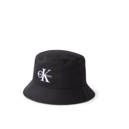 Fischerhut Calvin Klein Jeans "MONOLOGO EMBROIDERY BUCKET HAT", Damen, schwarz, Web, Baumwolle, unifarben, H&uuml;te Fischerhut