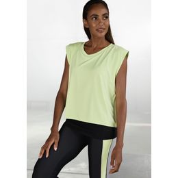 active by Lascana 2-in-1-Shirt LASCANA ACTIVE, Damen, Gr. XL (48/50), gr&uuml;n (matcha), Trikot, Obermaterial: 66% Polyester, 29% Viskose, 5% Elasthan, unifarben, bequem lang, Rundhals, Shirts 2-in-1-Shirt, Sportshirt im doppellagigen Look, Topseller