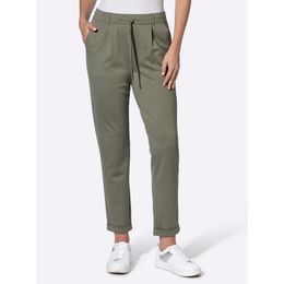 Jogger Pants Inspirationen, Damen, Gr. 23, Kurzgr&ouml;&szlig;en, gr&uuml;n (khaki), 58% Viskose, 36% Polyamid, 6% Elasthan, unifarben, lang, Hosen Jogger Pants
