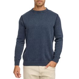 Rundhalspullover INDICODE "INNiels O-neck", Herren, Gr. XL, sky captain, Strick, Obermaterial: 100% Baumwolle, unifarben, regular fit, Rundhals, Rippb&uuml;ndchen, Pullover Rundhalspullover
