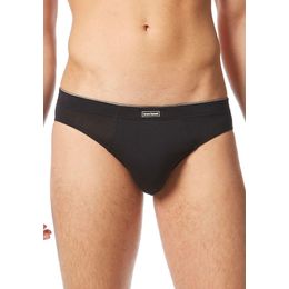 Slip Bruno Banani "INFINITY", Herren, Gr. S, schwarz, Obermaterial: 47% Baumwolle, 47% Modal, 6% Elasthan, unifarben mit Farbeinsatz, k&ouml;rpernah, Unterhosen Slip, mit Markenpr&auml;gung am Bund