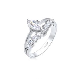 Silberring Elli Premium "Ring Zirkonia Marquise 925 Silber" Gr. 58, silber, Fingerringe, Damen, 58, Silber 925 (Sterlingsilber), Silberring