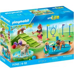 Konstruktions-Spielset Playmobil "Hundespielplatz (71745), Playmobil My Life", bunt, Spielbausteine, Kinder, Kunststoff, Konstruktions-Spielset