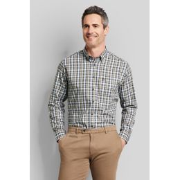 Langarmhemd Bugatti "Modern Fit", Herren, Gr. 3XL, Normalgr&ouml;&szlig;en, braun, 100% Baumwolle, kariert, normal, eckige 2-Knopf-Manschette, Hemden Langarmhemd, mit Button-Down-Kragen