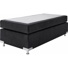 Boxspringbett "Holland", schwarz, B:92cm L:201cm, Microvelours (100% Polyester), Westfalia Schlafkomfort, Komplettbetten, Boxspringbett, ohne Kopfteil, frei im Raum stellbar