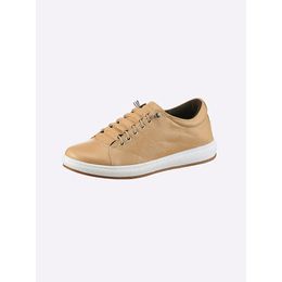 Sneaker Andrea Conti, Damen, Gr. 37, braun (camel), Glattleder, Leder, Rindsleder, Schuhe Sneaker