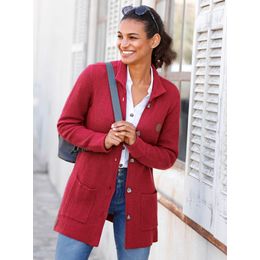 Cardigan Casual Looks, Damen, Gr. 40, rot, 50% Viskose, 28% Polyester, 22% Polyamid, unifarben, Strickjacken Cardigan