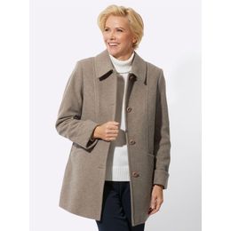 Wolljacke CLASSIC, Damen, Gr. 50, grau (taupe, meliert), 60% Wolle, 30% Polyester, 10% Kaschmir, meliert, unifarben, Jacken Wolljacke
