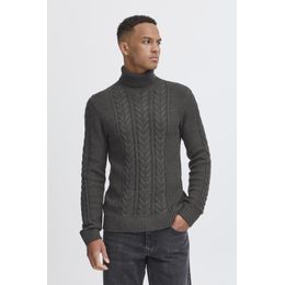 Stehkragenpullover Blend "BHBASIM Roll", Herren, Gr. XL, grau (charcoal mix), Strick, Obermaterial: 50% Baumwolle, 47% Polyacryl, 3% Nylon, unifarben, regular fit normal, Rippb&uuml;ndchen, Pullover Stehkragenpullover