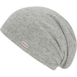 Beanie Chillouts "Vaiana Hat", Damen, grau (light grau meliert), Feinstrick, Viskosemischung, meliert, M&uuml;tzen Beanie, mit locker-l&auml;ssiger Passform, kleines Markenlogo
