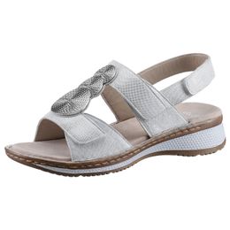 Sandale Ara "HAWAII", Damen, Gr. 37, wei&szlig;, Veloursleder, metallic, Schuhe Sandale, Sommerschuh, Sandalette, Keilabsatz, in Bequemweite G (= weit)