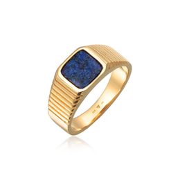 Siegelring Kuzzoi "Ring Herren Siegelring Sodalith Quadrat 925 Silber" Gr. 62, gold, Fingerringe, Herren, 62, ohne Stein, Silber 925 (Sterlingsilber), 10mm, Siegelring